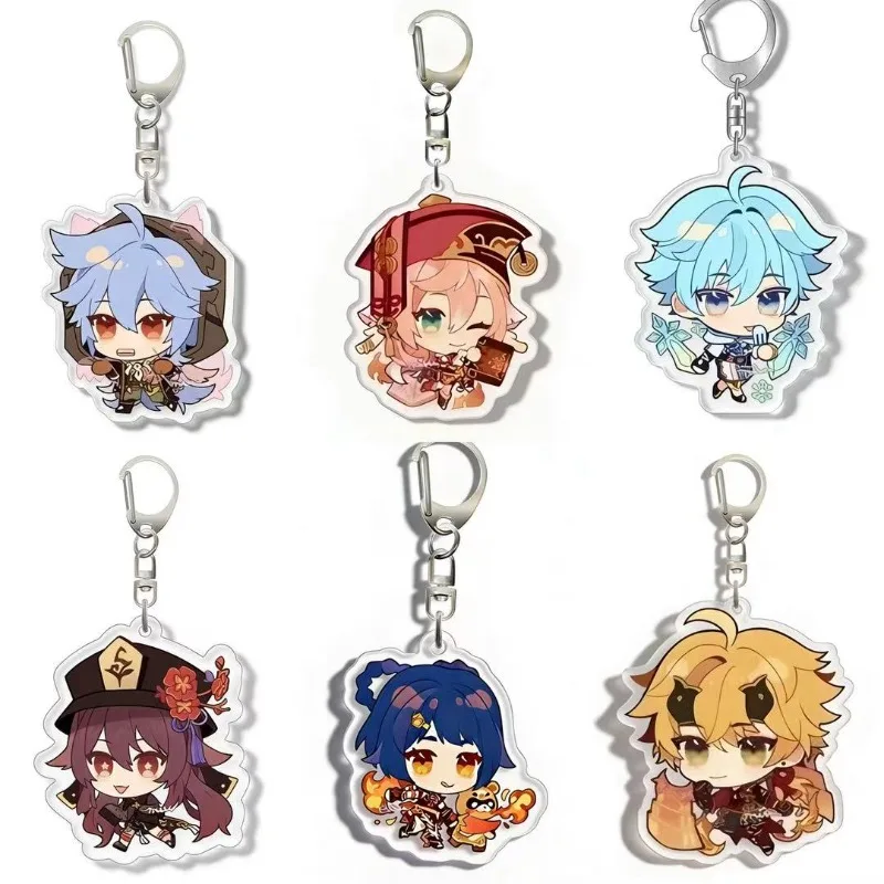 Genshin Impact Xiangling Yanfei Xingqiu Venti Keychain Anime Game ...