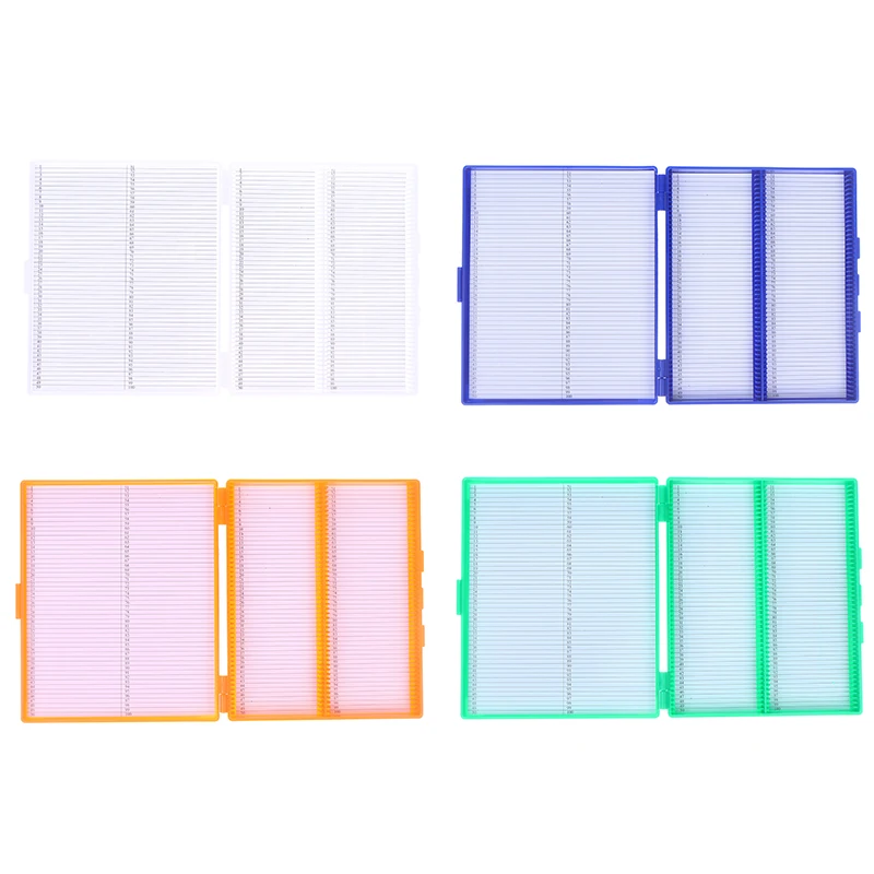 Plastic Rectangle Hold 100 Microslide Slide Microscope Box Laboratory ...