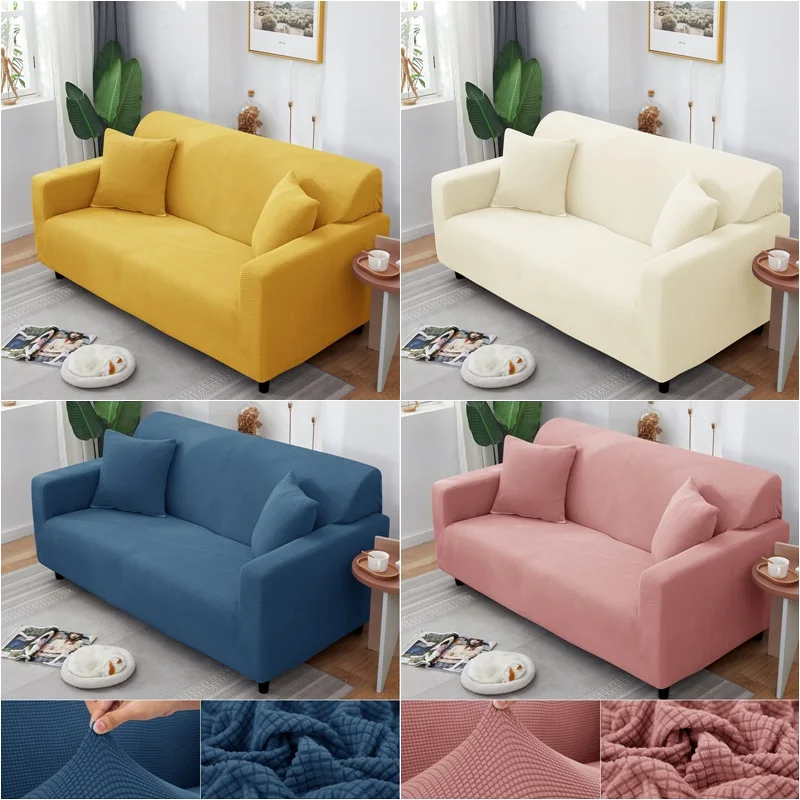 1/2/3/4 Sitz Polar Fleece Sofa bezug einfarbig l Form Stretch Schnitt ...