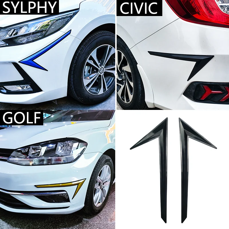 2pcs Universal Rubber Car Front/rear Bumper Protector Strip Edge Guard ...