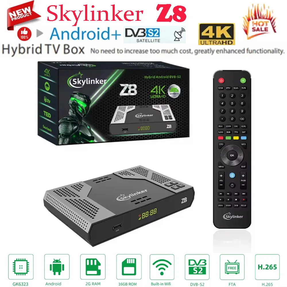 [Genuino] el más nuevo Skylinker Z8 Hybrid TV Box 4K Android 5G Wifi ...