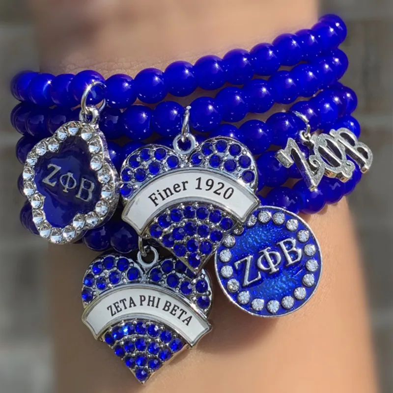 1Pcs-Imitate-Lazurite-Zeta-Phi-Beta-Sorority-DIY-Elastic-Charm-Bracelet ...