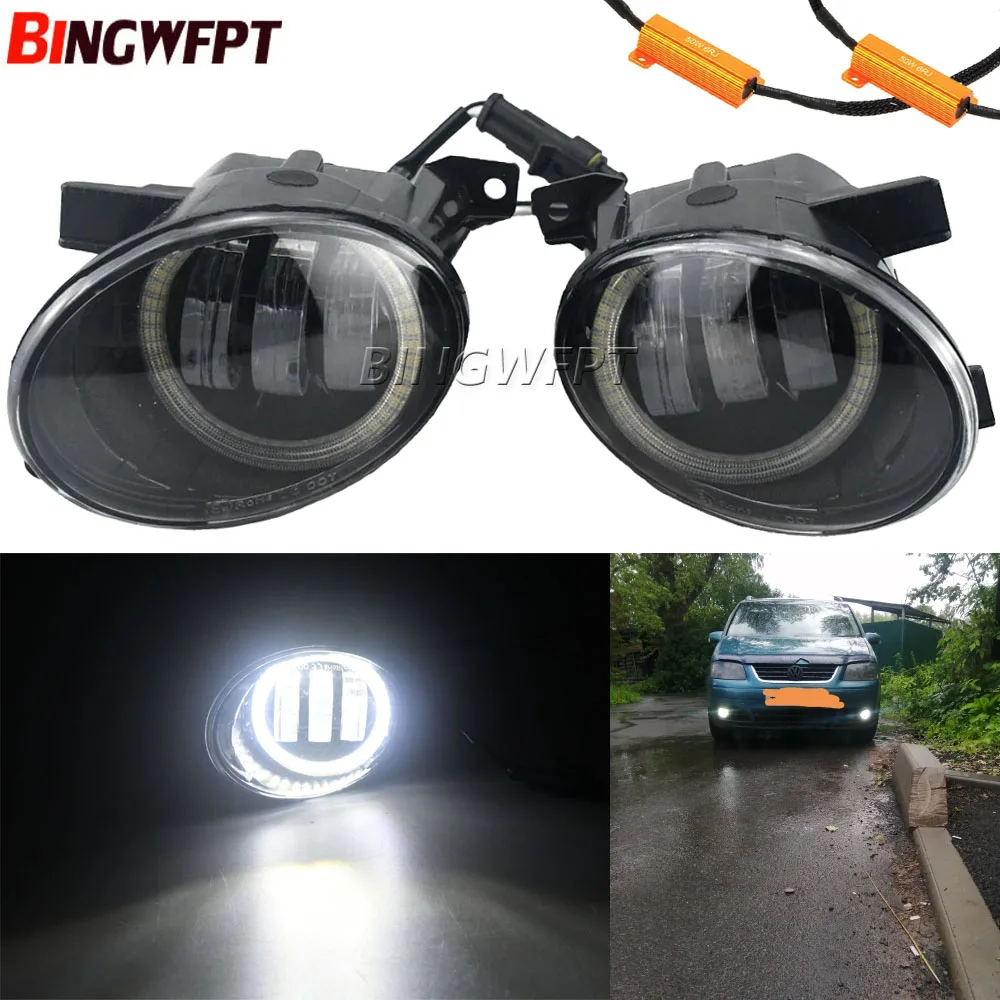 1Pair Angel Eye Fog Light 12V For VW Volkswagen Tiguan (5N_) 2012-2016 ...