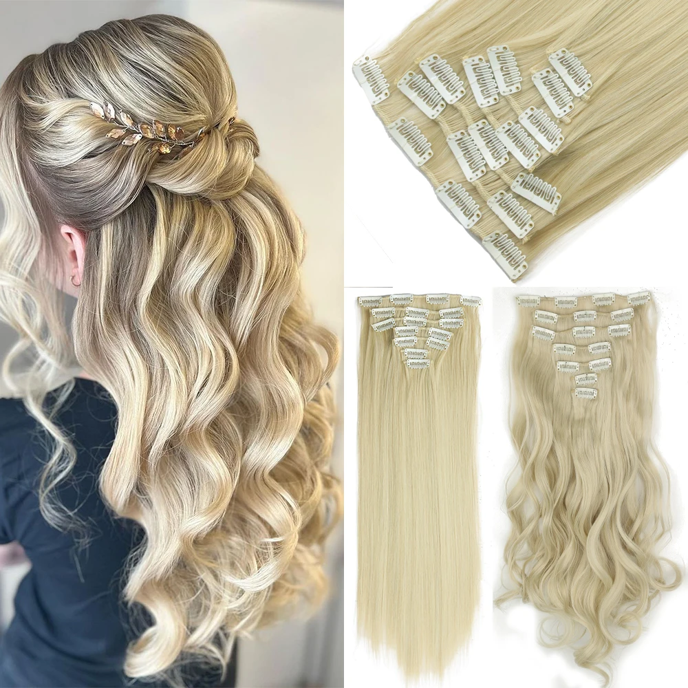 Synthetic-Hair-16-Clip-In-Hair-Extension-Clip-For-Women-7Pcs-Set-Long ...