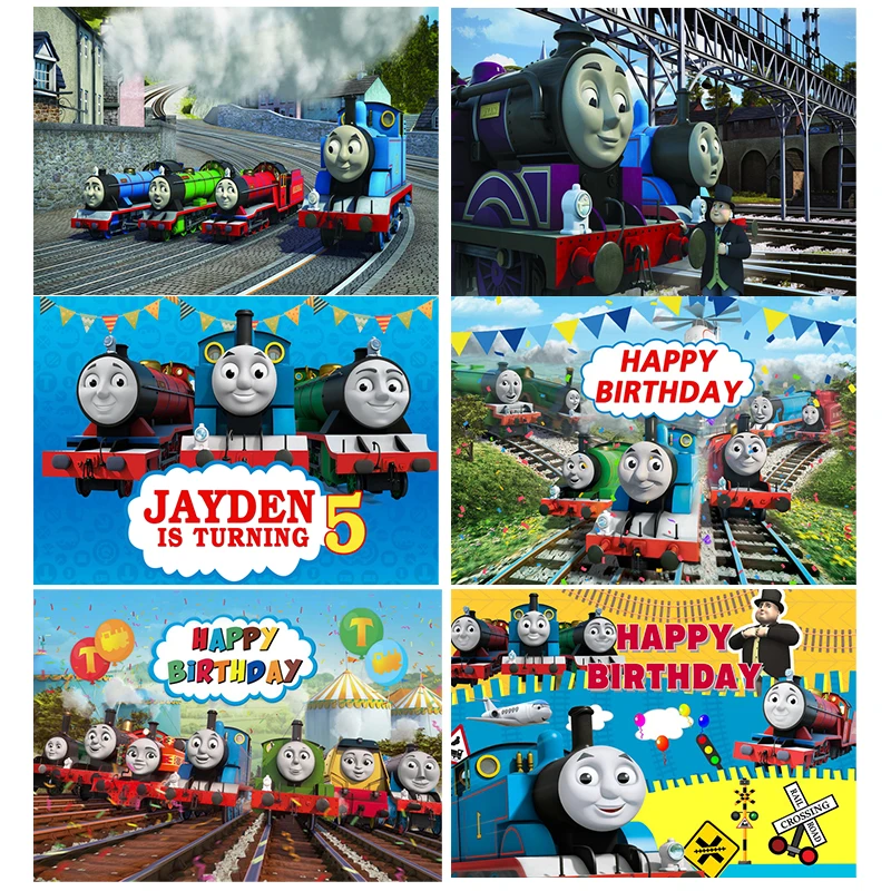 Thomas-Train-Theme-Birthday-Backdrop-para-Menino-Trem-e-Amigo-Banner ...