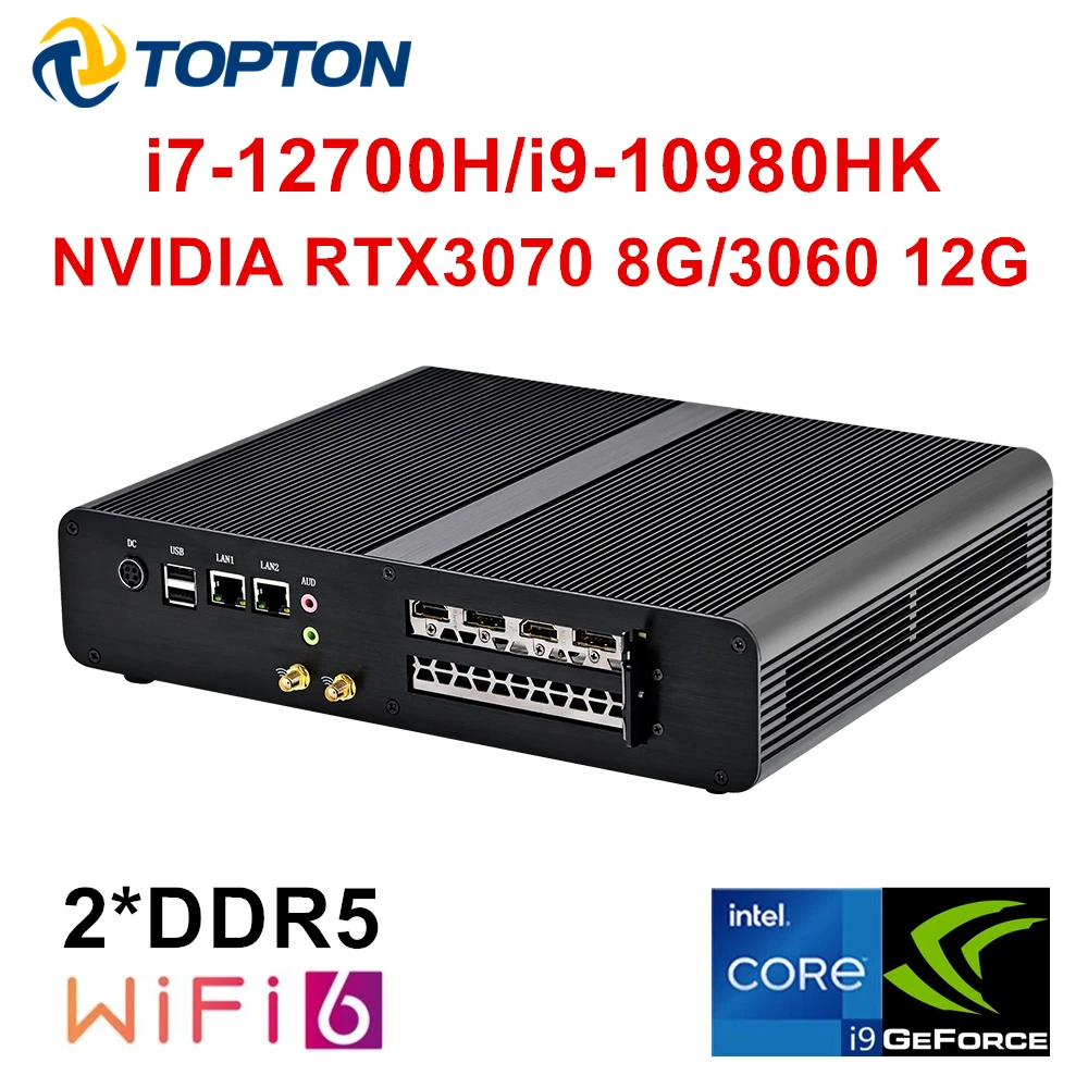 Topton Gaming Mini PC Intel i7 12700H i9 10980HK NVIDIA RTX 3070 8G 3060 12G DDR5 DDR4 NVMe ...