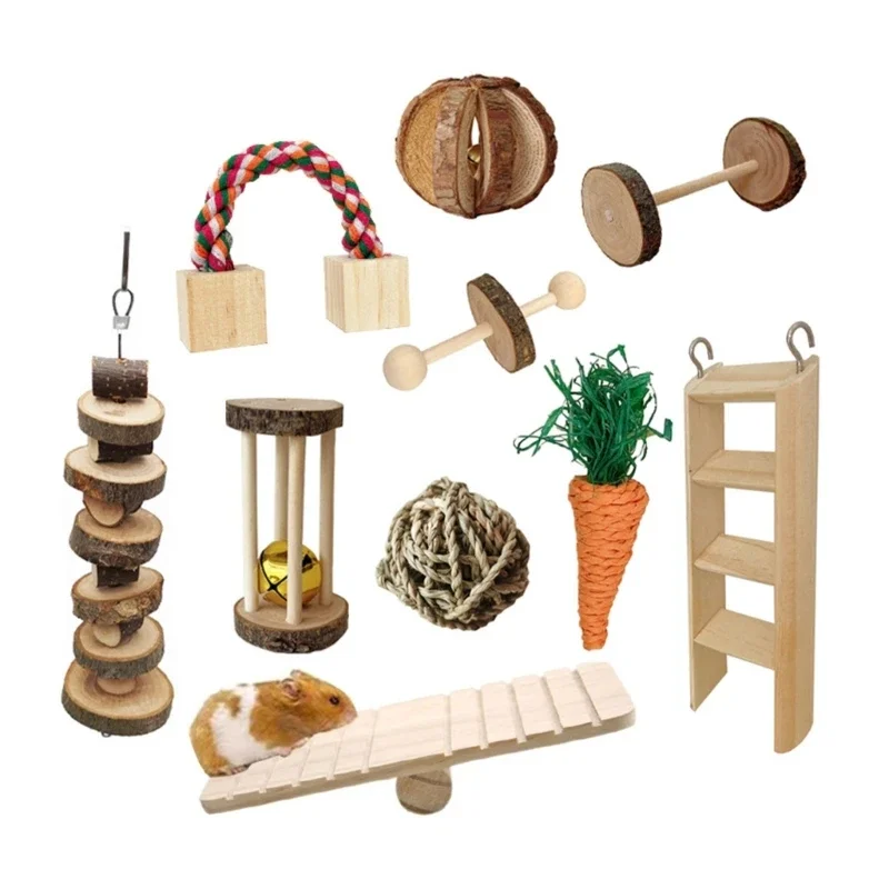 Set-of-10-Hamster-Small-Animal-Chew-Toy-for-Bird-Chewing-Toy-Swing ...