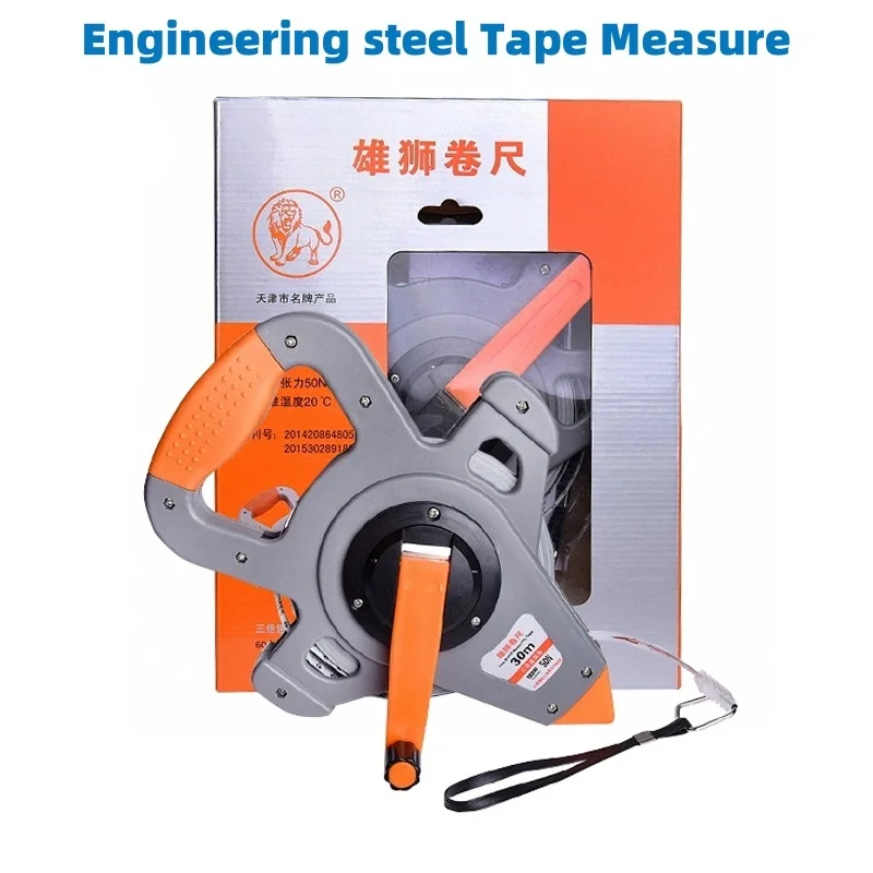 30M 50M 100M Retractable Metric Tape Open Reel Long Steel Tape Measure ...
