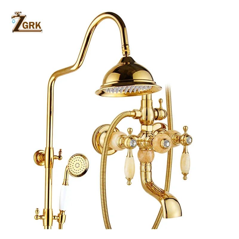 ZGRK-Shower-Faucets-Bathroom-Mixer-Taps-Top-Spray-Rainfall-Shower-Head ...