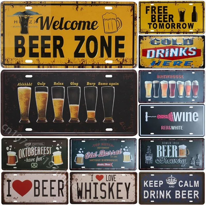 Welcome-Beer-Zone-Cold-Beer-Signs-Front-Door-Bar-Pub-Cafe-Wall-Decor ...