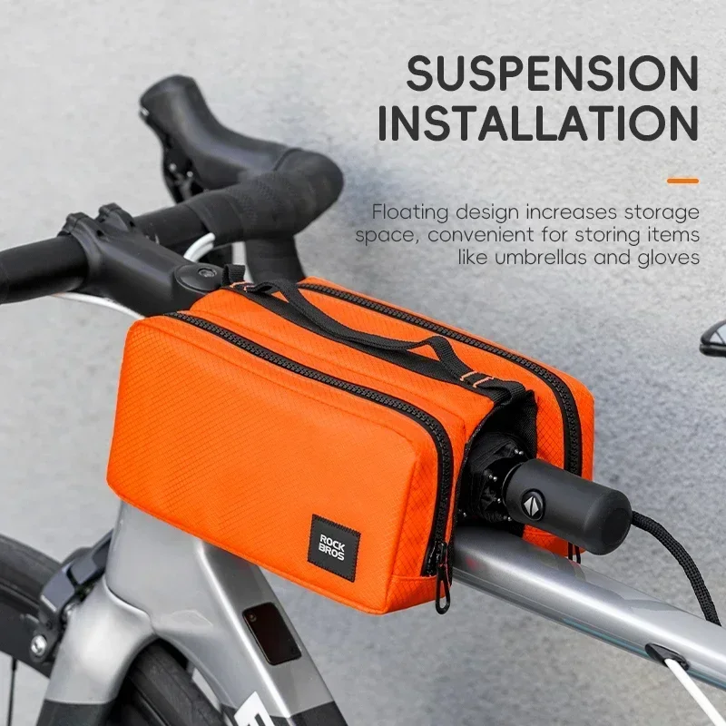 ROCKBROS Bicycle Top Tube Bag 2L Capacity Scratch-Resistant Road ...