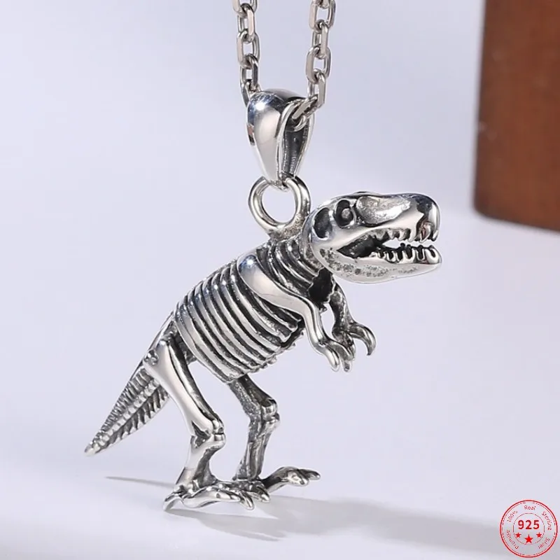 S925-Sterling-Silver-Pendants-for-Men-Women-New-Fashion-Dinosaur-T-rex ...