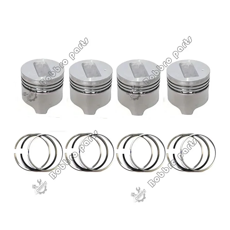 Engine Piston Kit S4S Piston & Ring Set 53.5mm Combustion Chamber For ...