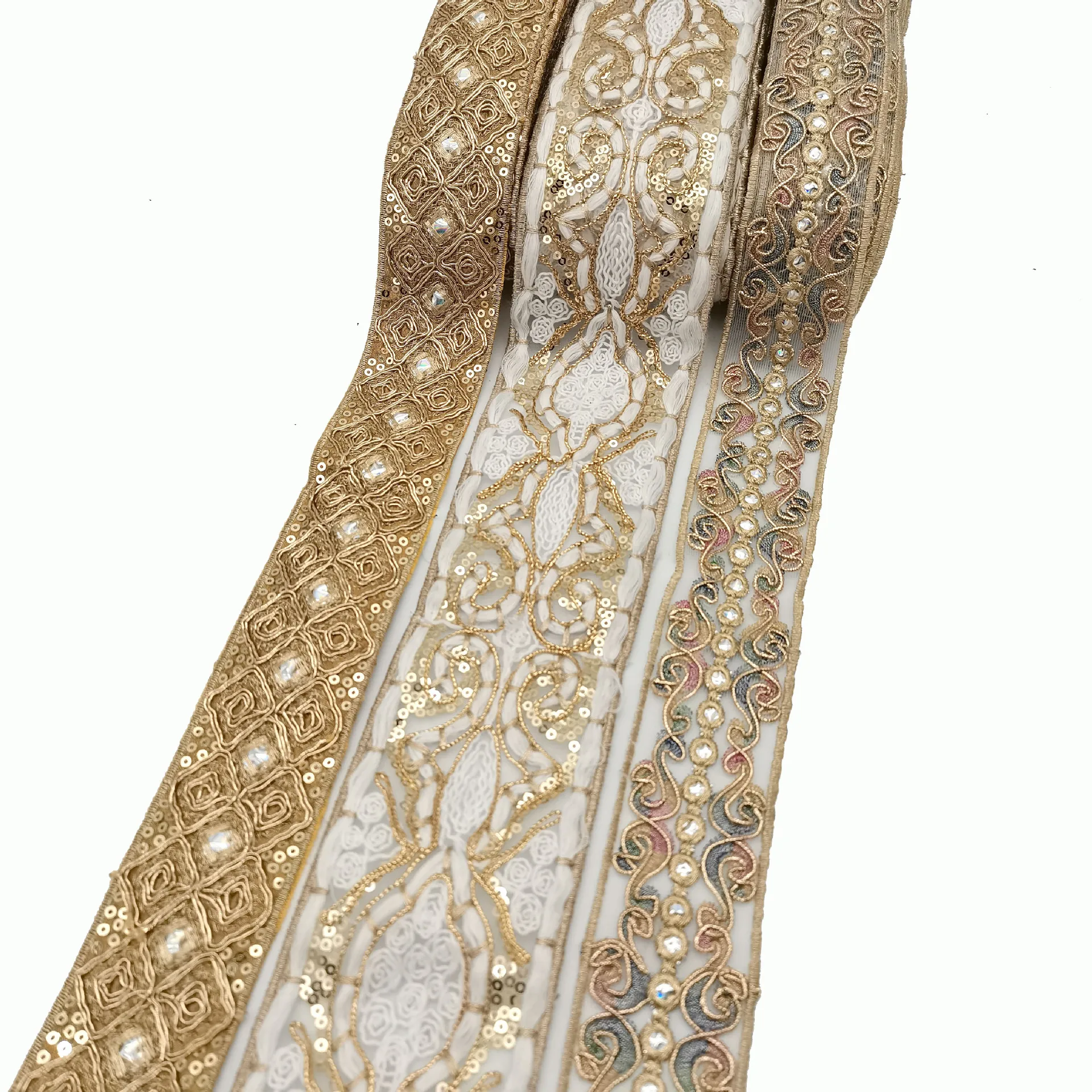 1-Yards-Sequin-Lace-Ribbon-Fabric-Embroidered-Lace-Wedding-Dress-Fringe ...