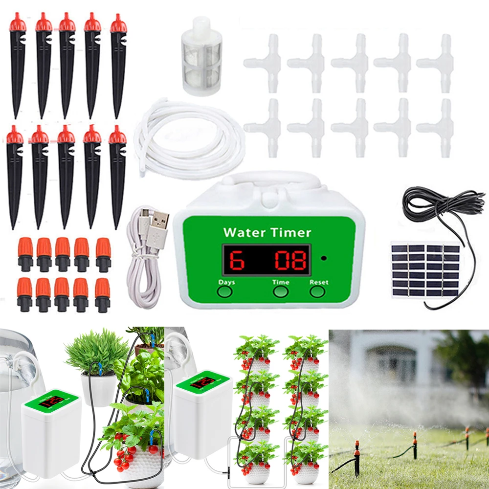 Solar/USB Charging Automatic Watering Pump Controller Timing Watering ...