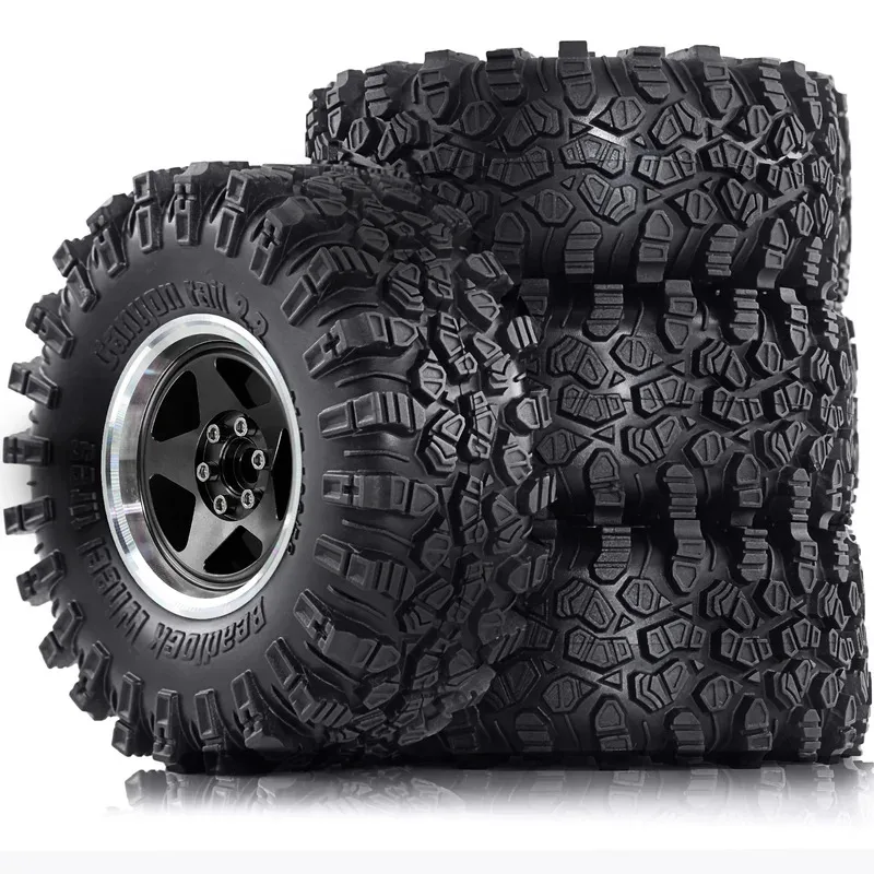 4Pcs 2.2 RC Crawler Tires and Metal Beadlock Wheels 4PCS for 1/10 1/8 ...