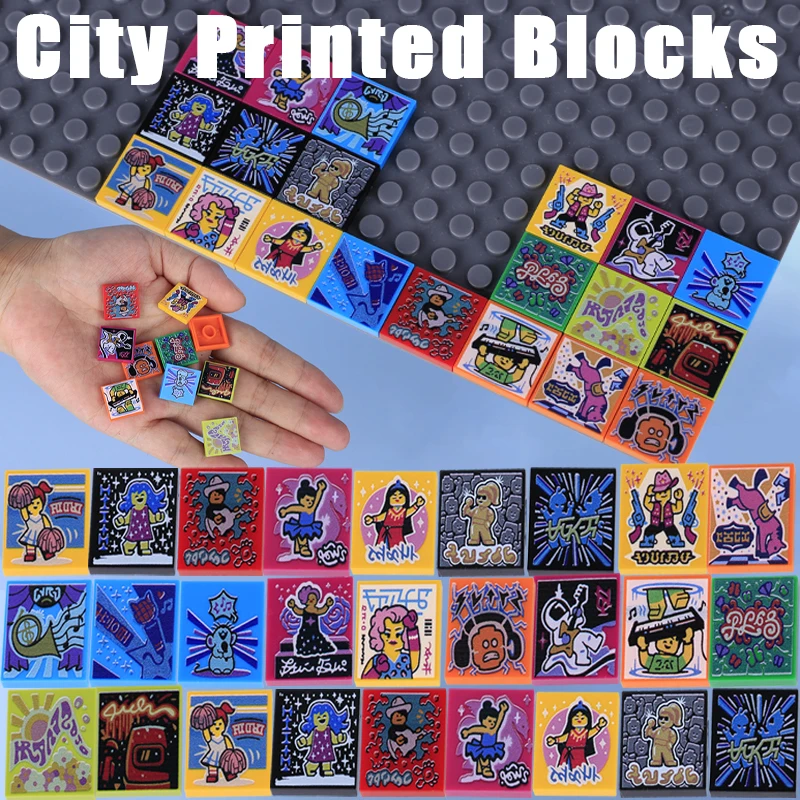 DIY-City-Street-View-Printed-Building-Blocks-Retro-Music-Stage-Piano ...
