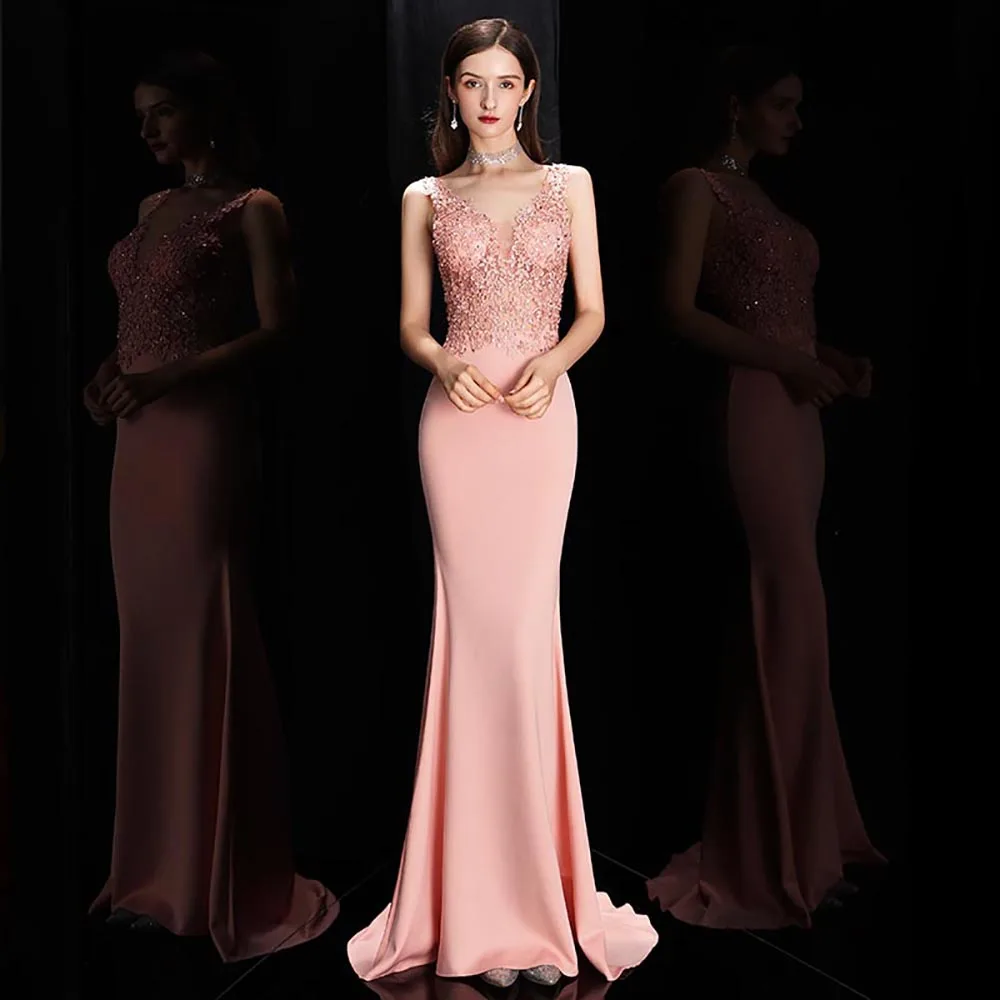 DPS-Cetim-Sereia-Elegante-Prom-Vestidos-com-Apliques-Ocasi-o-Formal-das ...