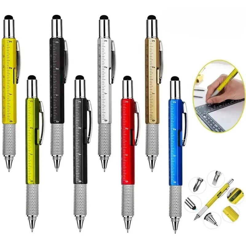 6 in 1 Multi Level Pen Stylus Multi Tool Pen with Touch Screen Caliper ...