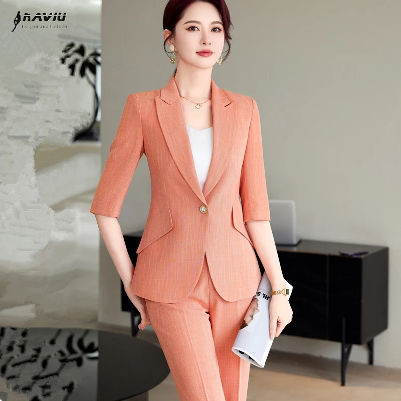 NAVIU Elegant Women Spring Summer Professional Suit OL Business ...