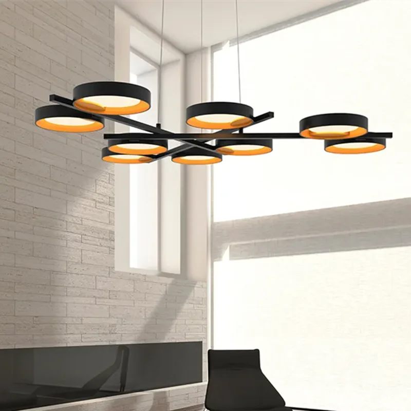 Guide-Ring-chandelier-lustr-vintage-Design-black-amd-gold-lights-For ...