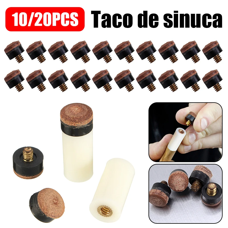 10/20pcs Set 10mm High Quality Screw On Cue Tips For Billiard Pool Cue ...