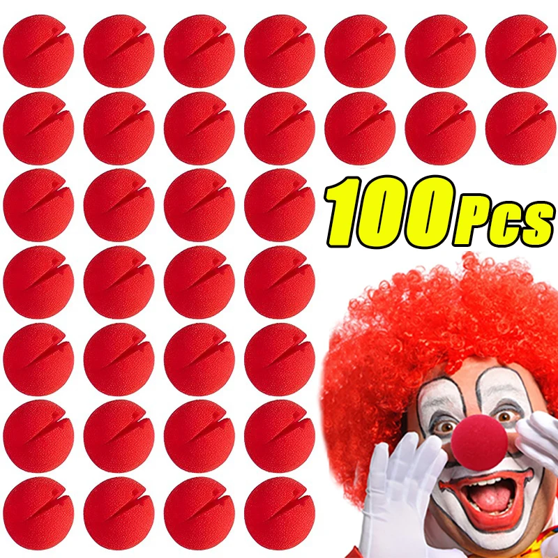 100/1Pcs Red Ball Clown Noses Foam Sponge Cosplay Noses DIY Festival ...