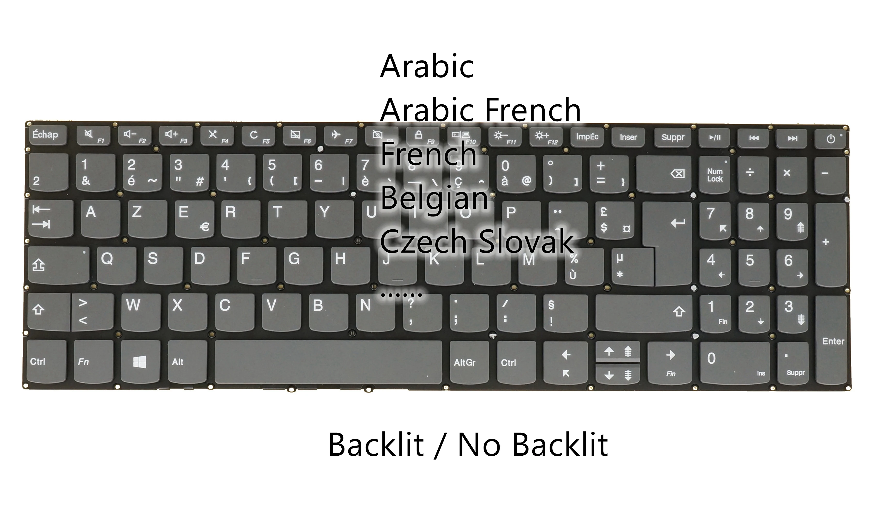 Arabic-French-Belgian-AZERTY-Czech-Slovak-Keyboard-For-Lenovo-V15-IGL ...