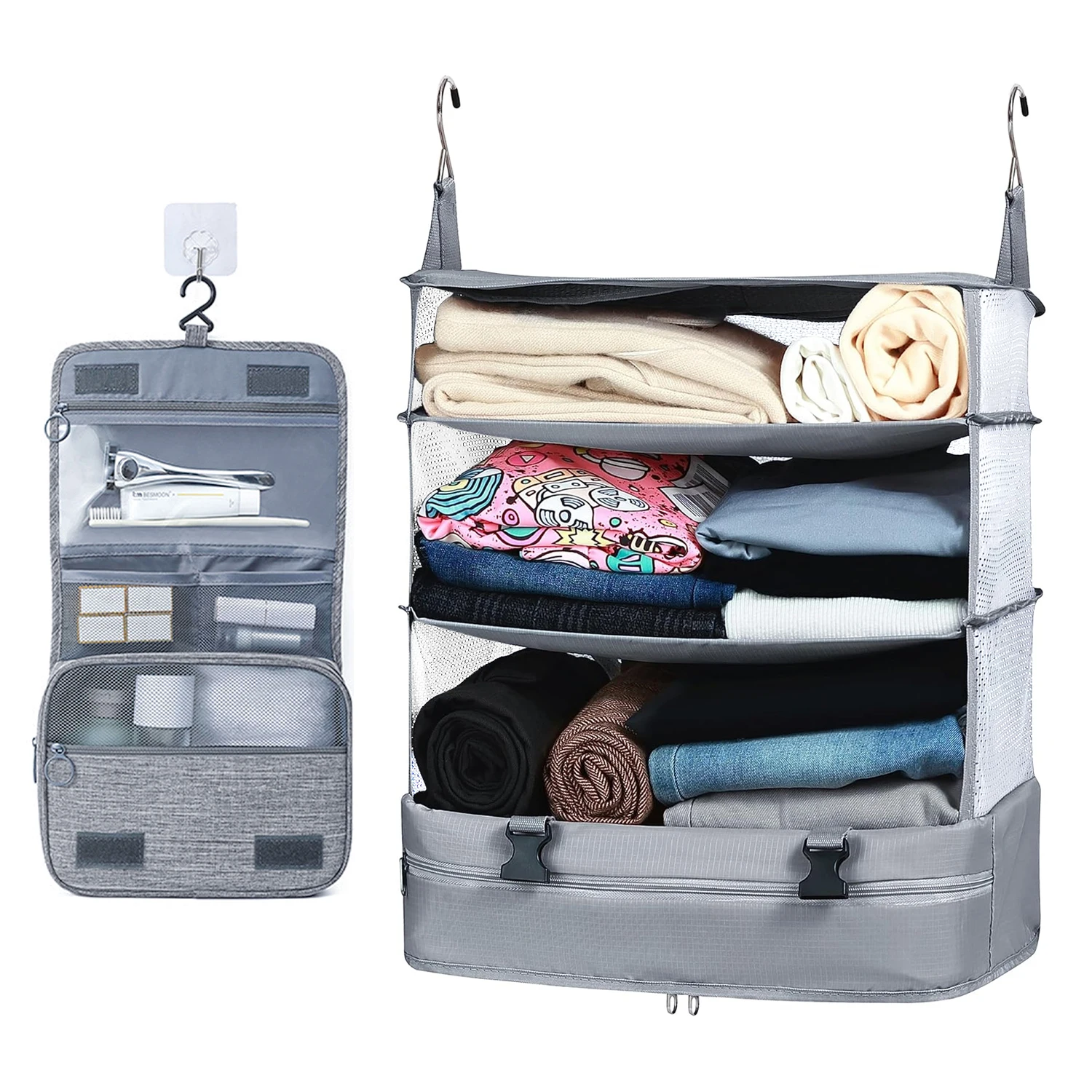 1-Piece-Portable-Hanging-Travel-Shelf-Organizer-Carrying-Wardrobe-with ...