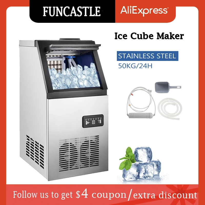 Ice Maker Machine 50KG Commercial Ice Cube Maker Ice Cream Maker High ...