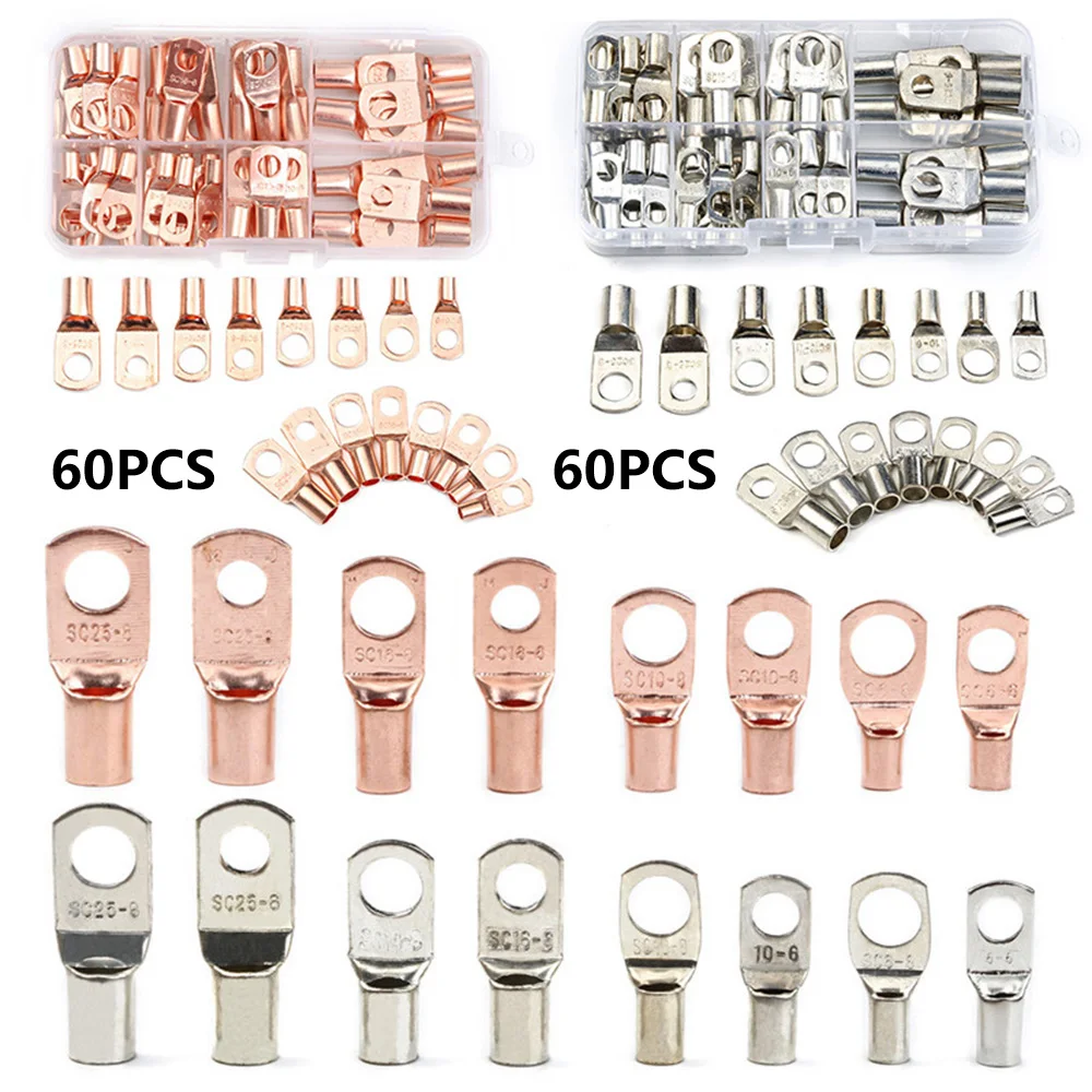 Copper-Wire-Lugs-Terminal-Connectors-Used-on-AWG10-6-Cable-Bare-Copper ...