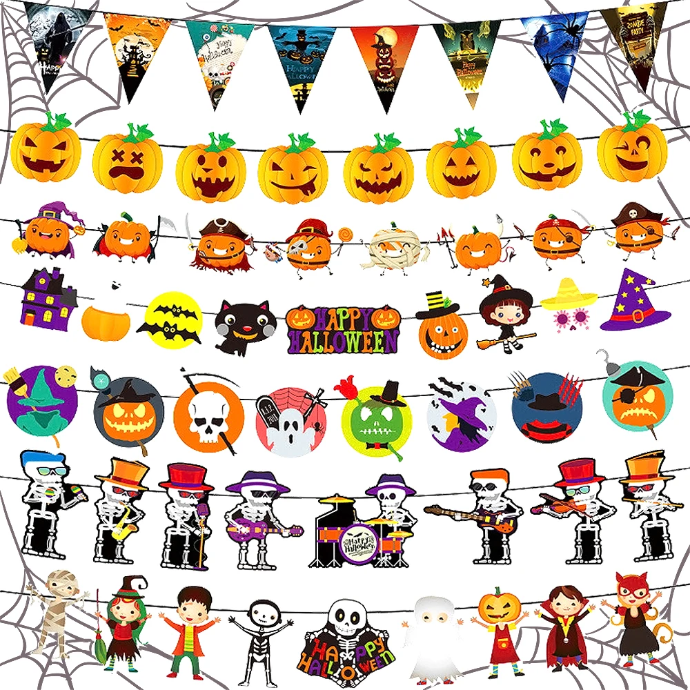 3M-Halloween-Banner-and-Flag-Witch-Zombie-Pumpkin-Skull-Pirate-Circular ...