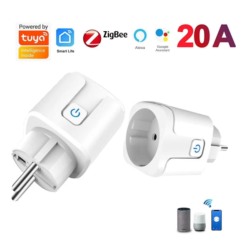 Tuya-ZigBee-Socket-Smart-Plug-EU-20A-Power-Monitor-Timer-Adapter-Socket ...