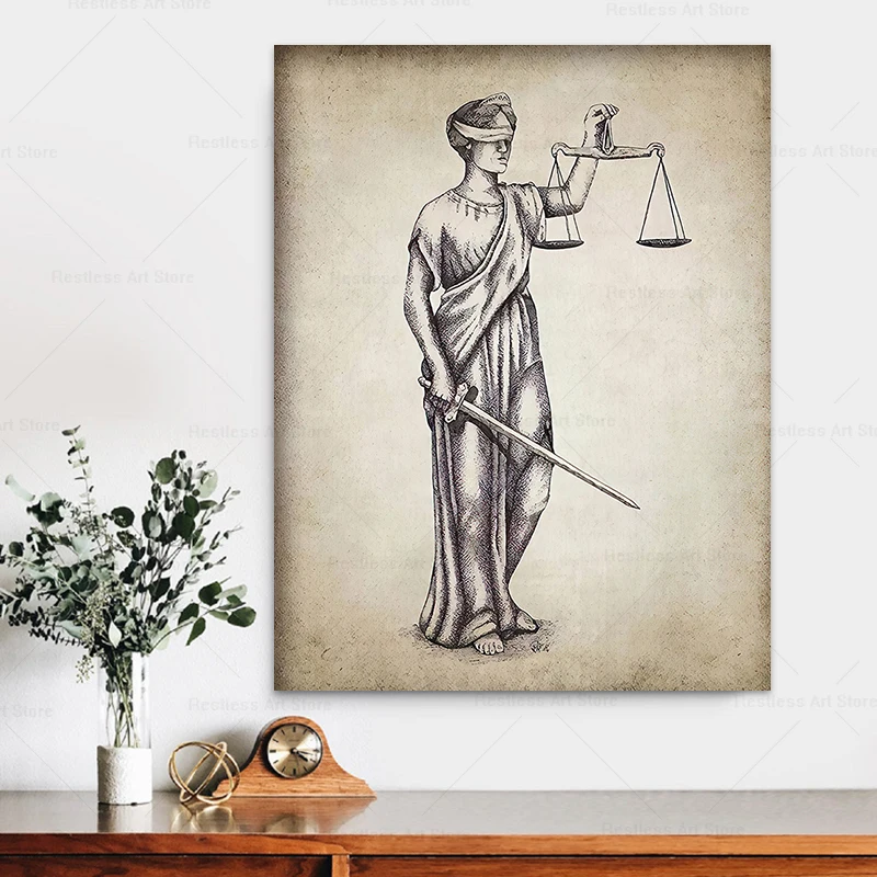 Lady Justice Statue Drawing
