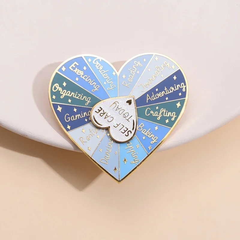 Mental-Health-Love-Heart-Shaped-Turntable-Enamel-Pin-Lapel-Self-Care ...