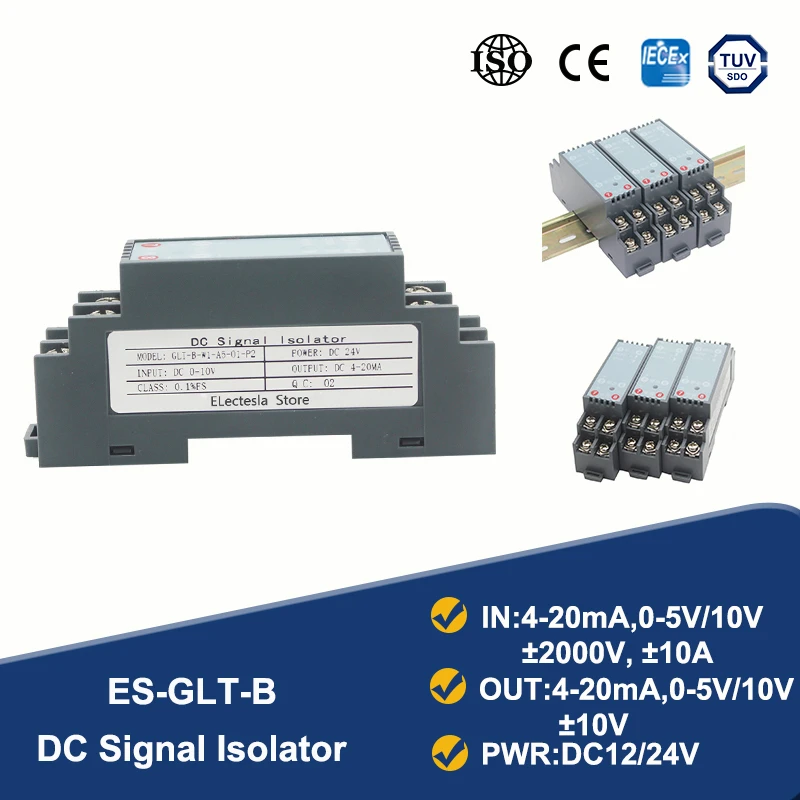 Dc Current Measurement Voltage Current Converter Input 4-20ma/±2000v/±10a Output 0-5v/10v ...