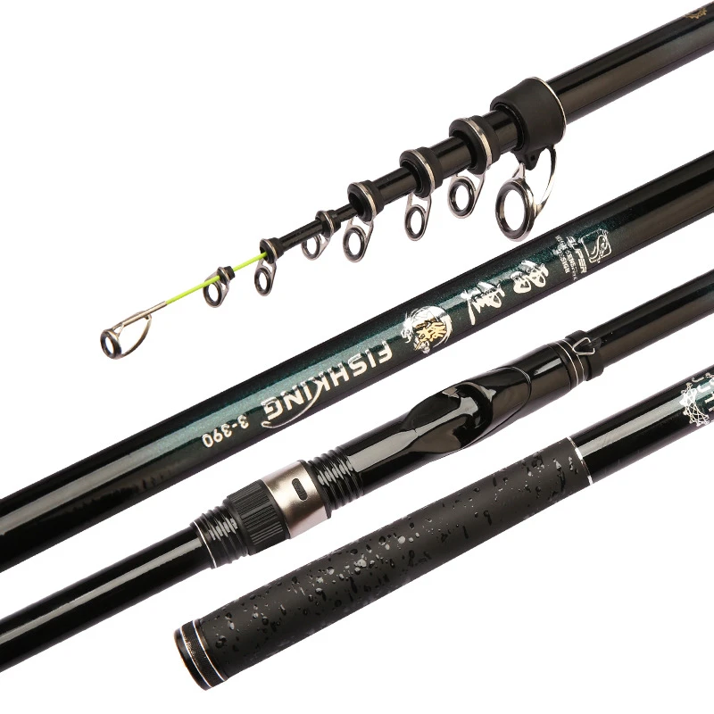 High Quality Fishing Rod High Carbon Fiber Telescopic Black Handle ...