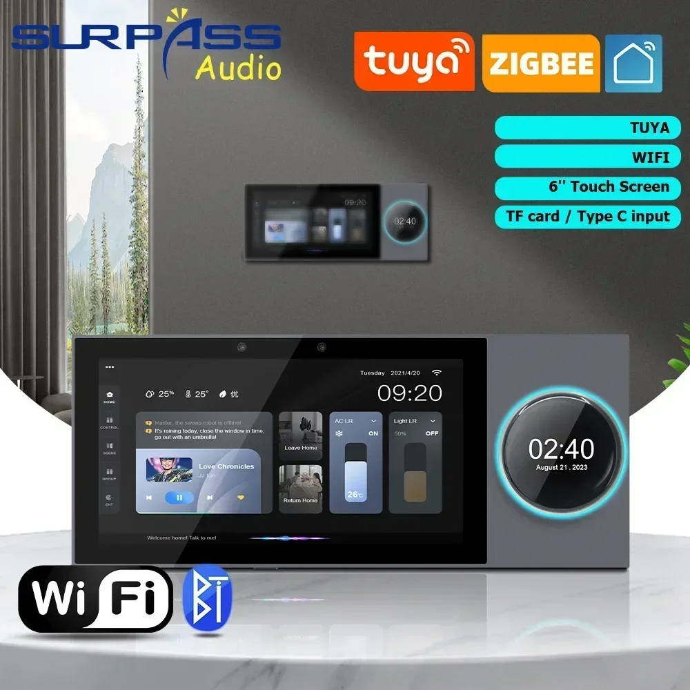 Smart-Home-6Inch-Touch-Screen-Android-8-1-System-Bluetooth-Wifi-Tuya ...