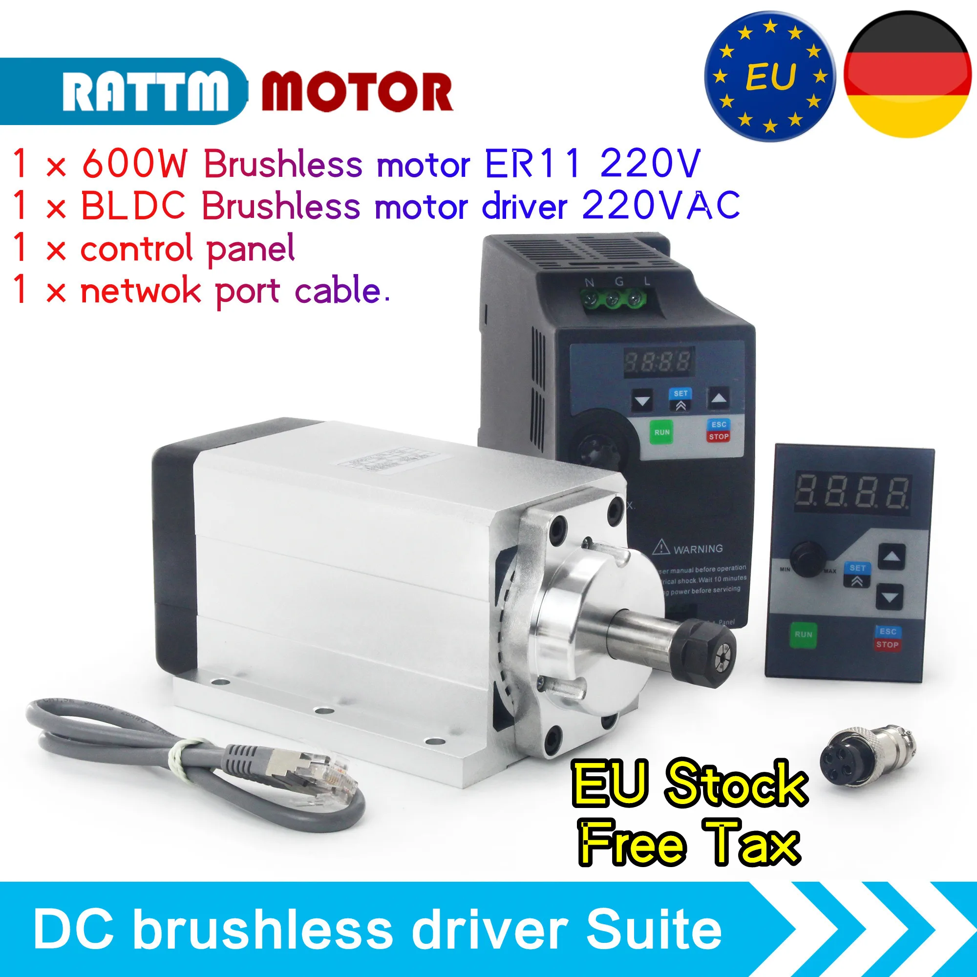 In-EU-Square-600W-ER11-DC-Brushless-spindle-motor-CNC-kit-with-DBD600M2 ...
