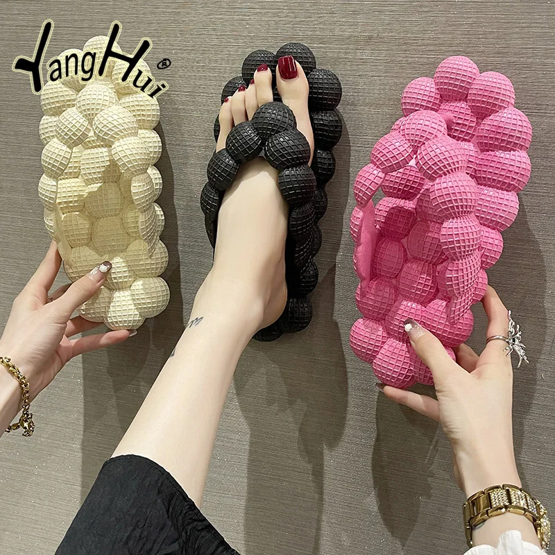 Bubble Slides Funny Massage Spa Flip flops Pillow Women's Slippers Soft ...