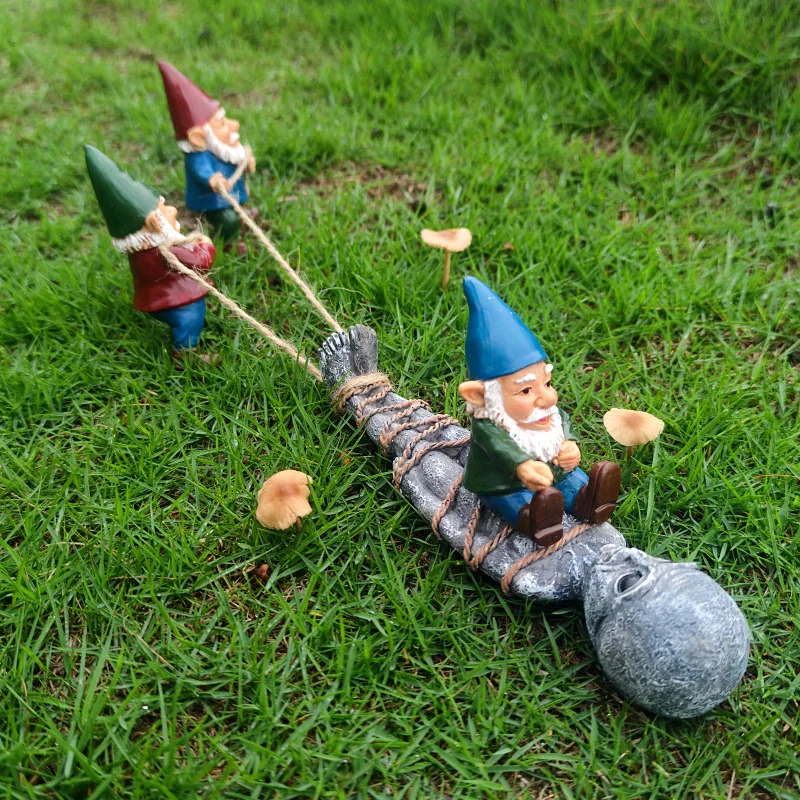 Garden-Gnomes-with-Alien-Figurine-Polyresin-Naughty-Gnome-Statue-for ...