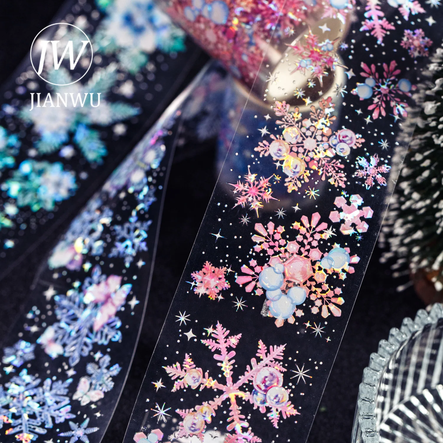 JIANWU 50mm*200cm Ice and Snow Park Series Vintage Snowflake Decor ...