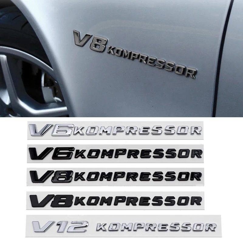 For-V6-V8-V12-KOMPRESSOR-Car-Side-Emblem-Trunk-Badge-Sticker-for ...