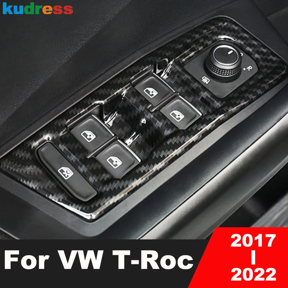 For Volkswagen Vw T-roc Troc 2017-2022 Carbon Fiber Door Armrest Window ...