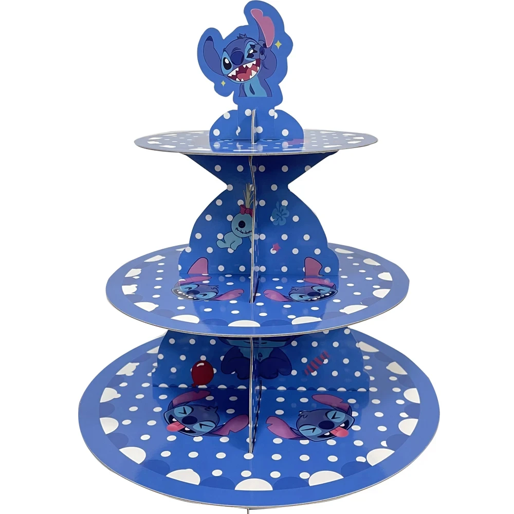 3-Tier-Lilo-And-Stitch-Cupcake-Stand-Cartoon-Blue-Cupcake-Tower-Stitch ...