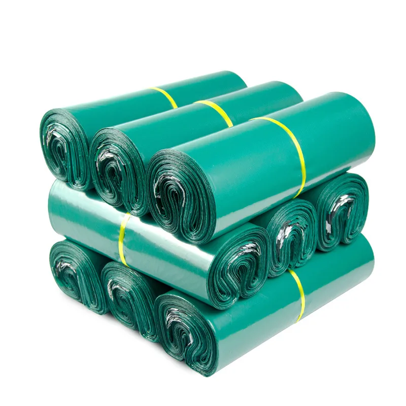 100pcs 17*30cm Plastic Courier Green Bag Express Packaging Bags Thicken ...