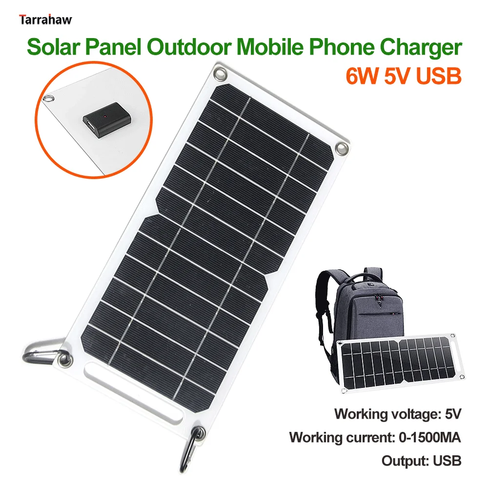 6W 5V USB 태양 전지 패널 야외 휴대 전화 충전 세미 유연한 태양 광 패널 배낭 PV 배터리 비상 홈 충전기| | - AliExpress