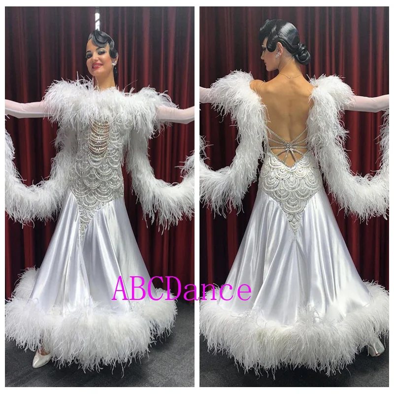 ABCDance-Modern-Waltz-Tango-Ballroom-Dance-Dress-Smooth-feather-Dress ...