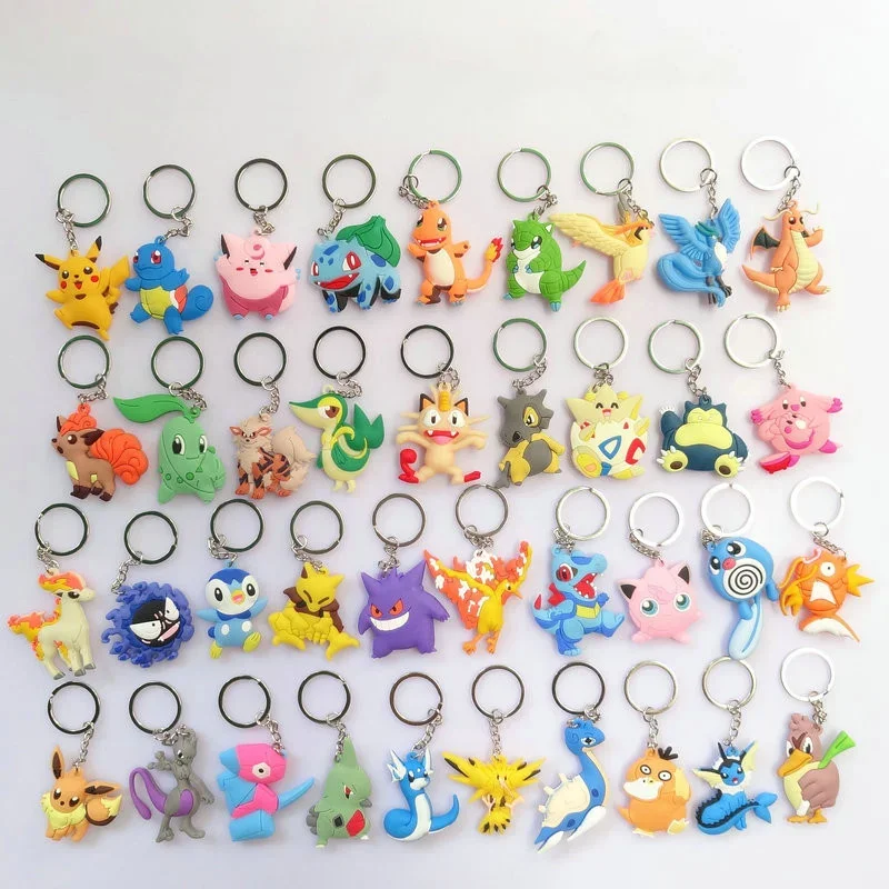 PVC-Anime-Pokemon-Keychain-Cartoon-Double-Side-Pocket-Monsters-Key-Ring ...