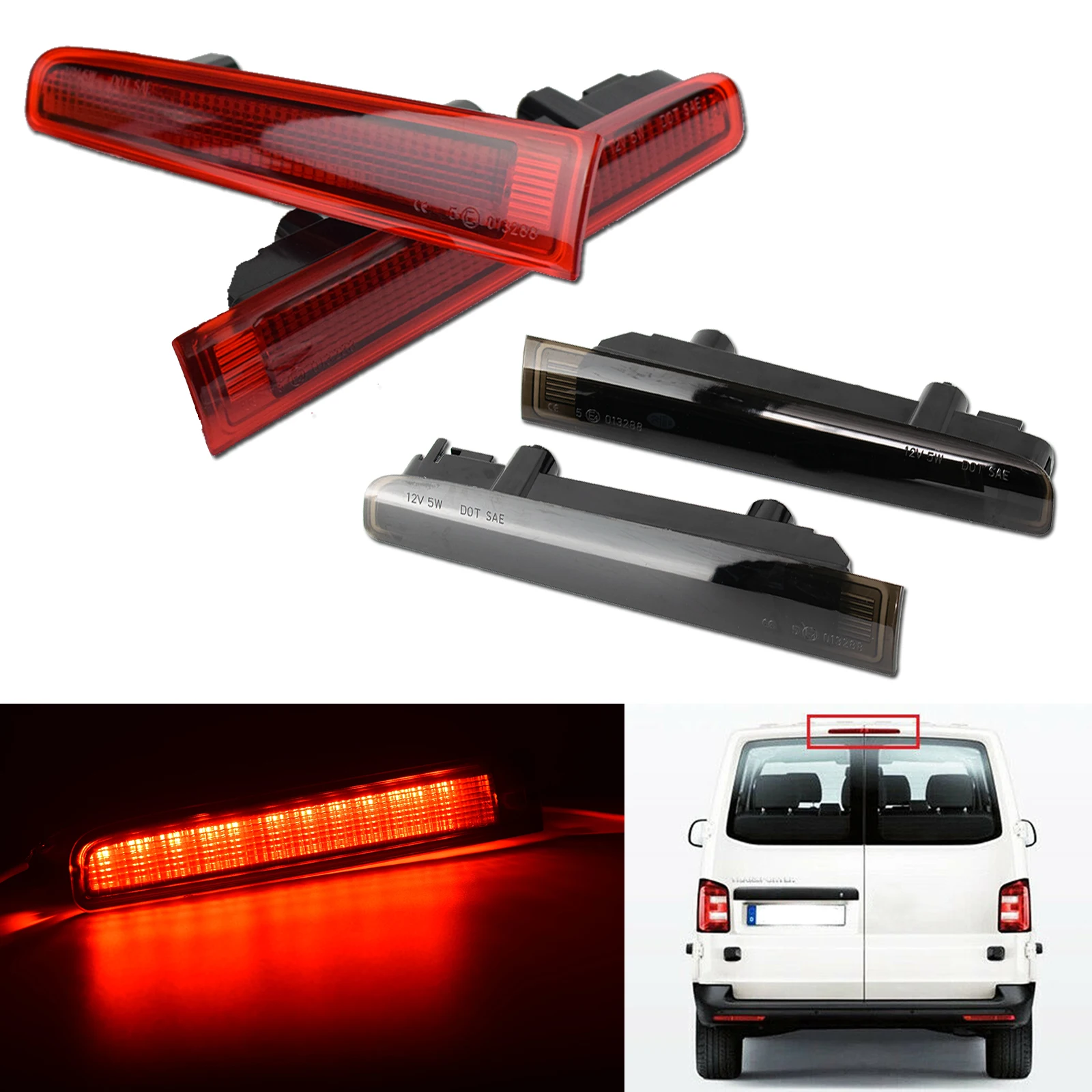 2Pcs High Level Third Rear Brake Light Set for VW Transporter T5 T6 ...